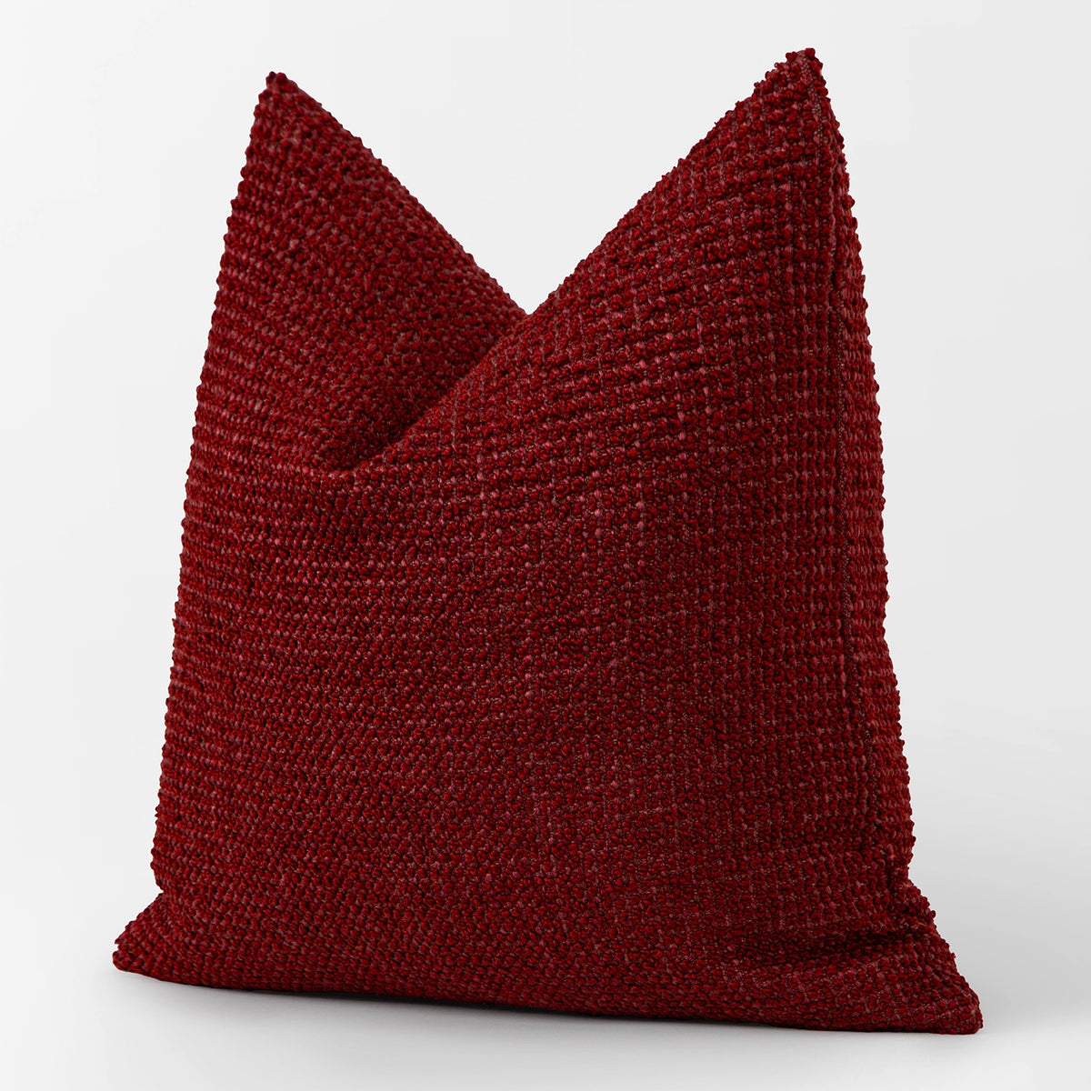 Claret Red Pillow Cover | Bold Textured Elegance