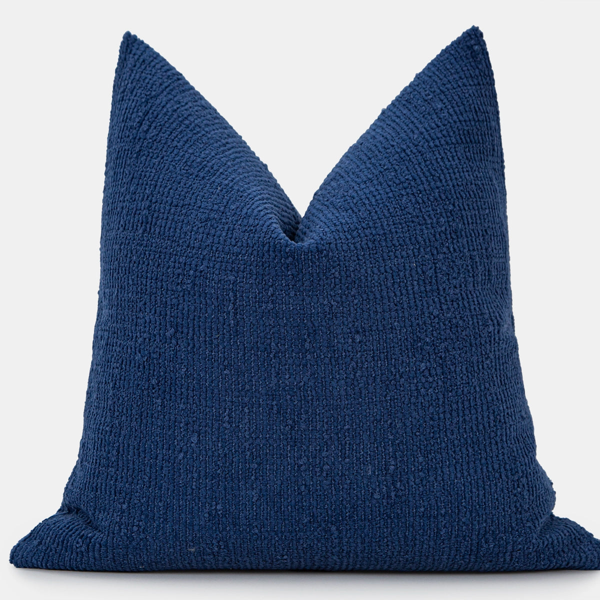 Cobalt Blue Boho Textured Pillow Cover – Boucle Throw Pillow