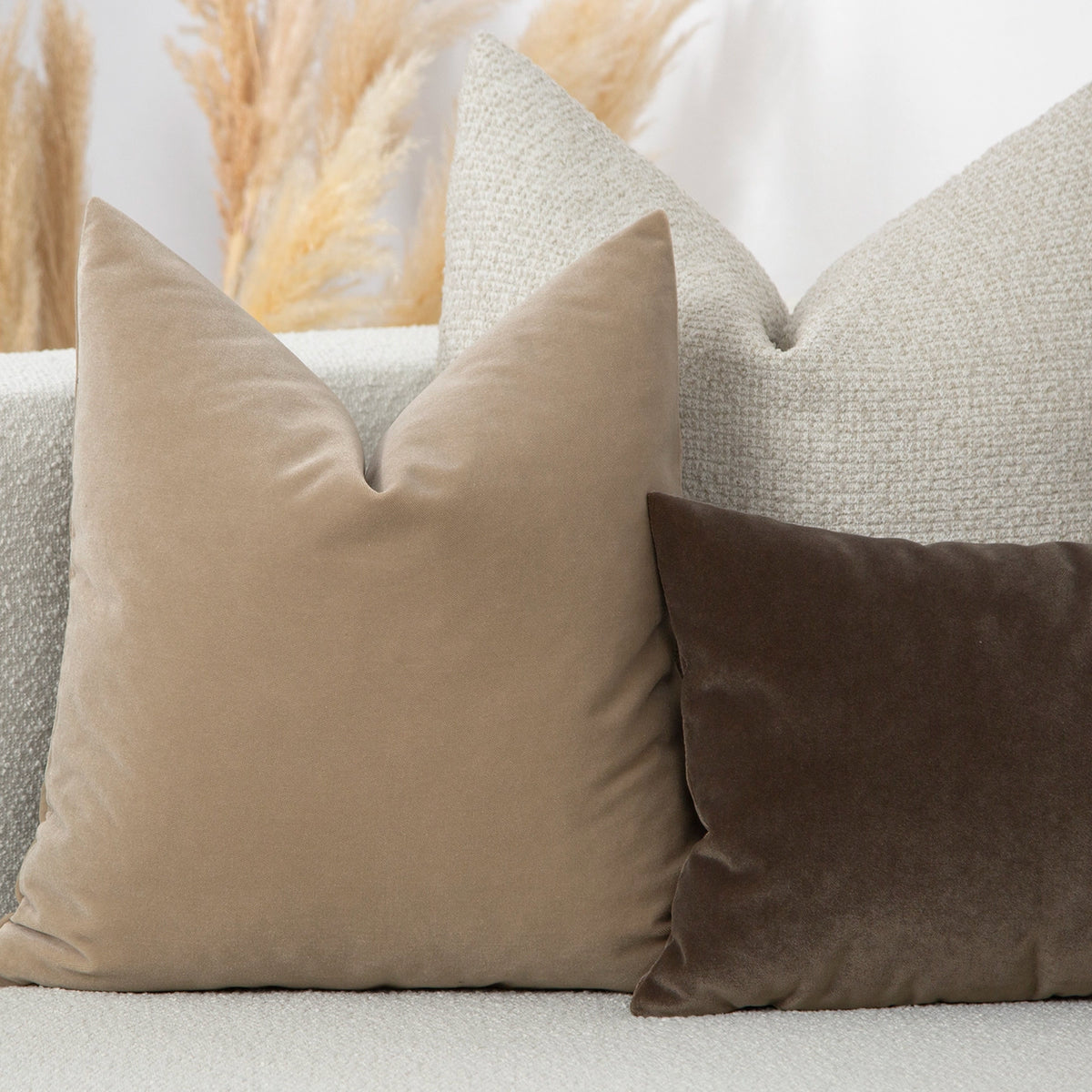 Beige Velvet Pillow Cover | Soft Neutral Accent | Pillowhan
