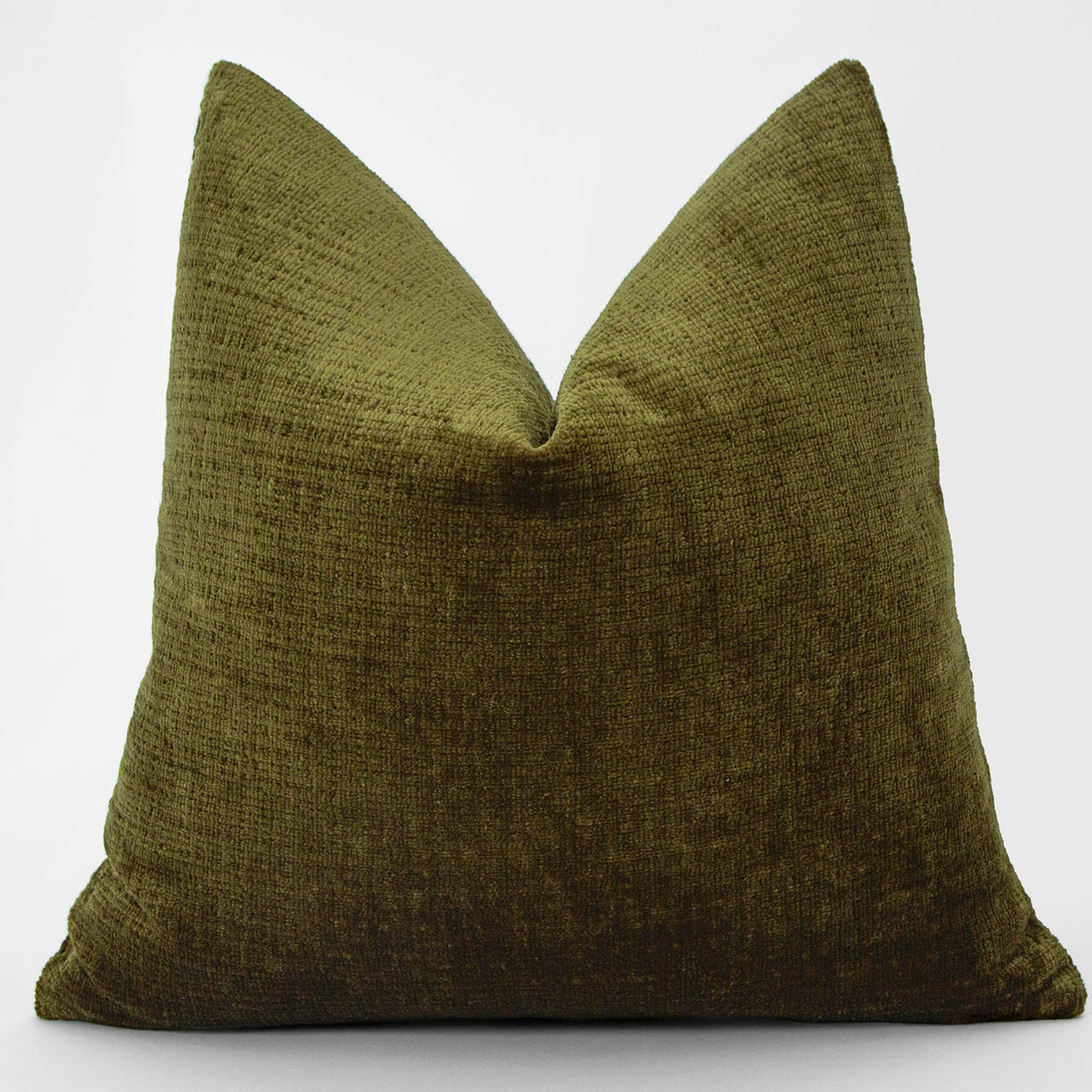 Olive Green Soft Textured Pillow Cover – Calm & Unique Hue