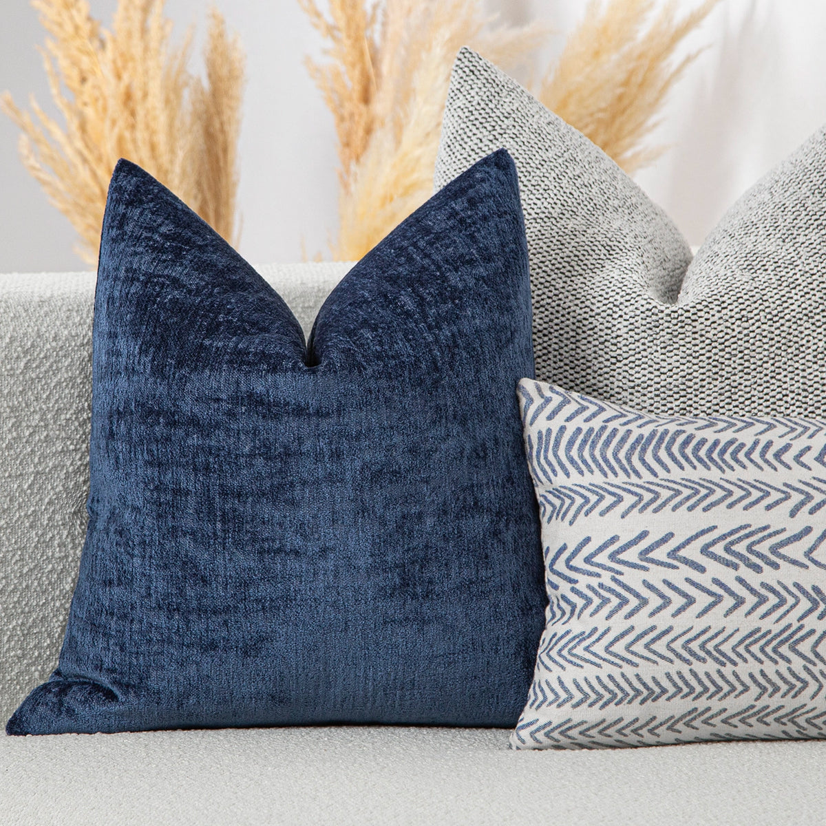 Soft Blue Textured Pillow Cover | Cozy & Relaxed Accent